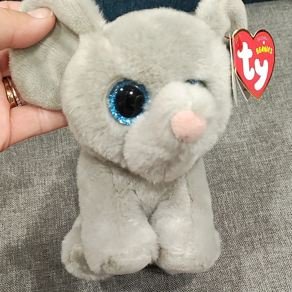 Ty | Toys | Ty Beanies Gray Elephant Plush With Blue Eyes And Pink ...